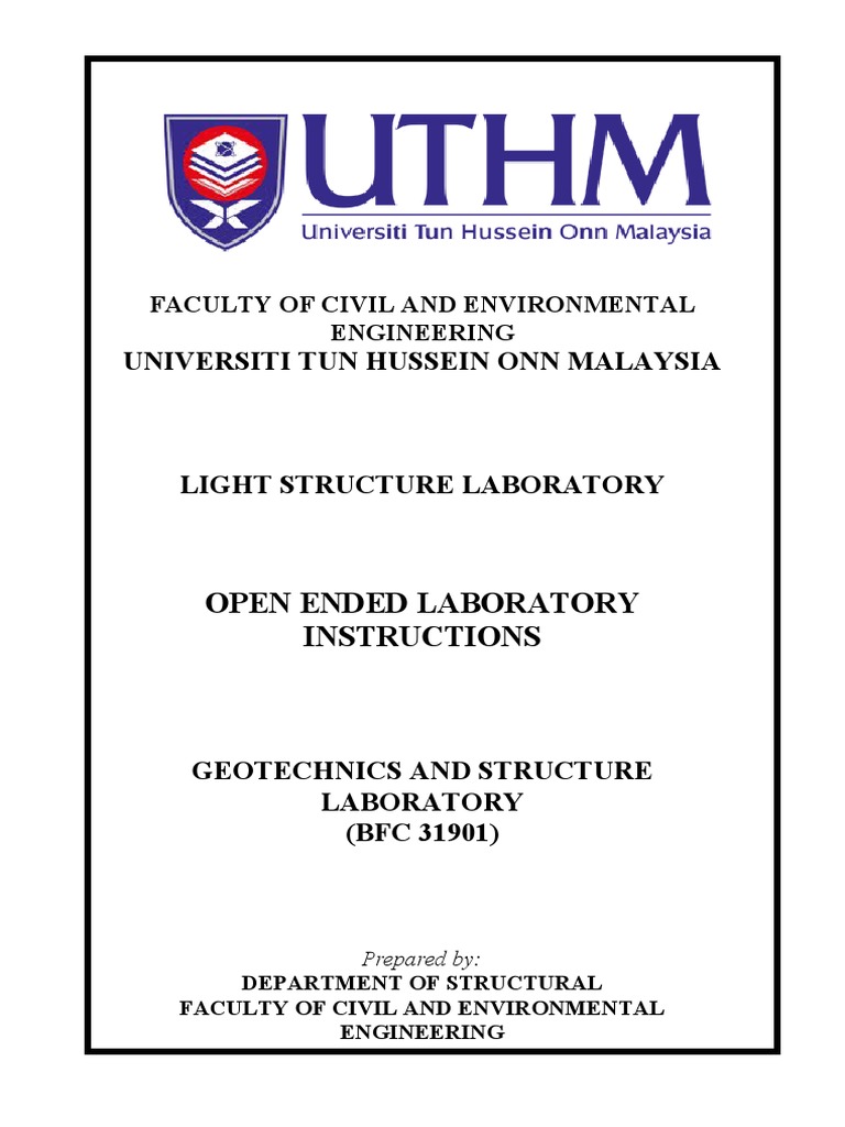 BFC 31901 Structure Labsheet | PDF | Beam (Structure) | Laboratories