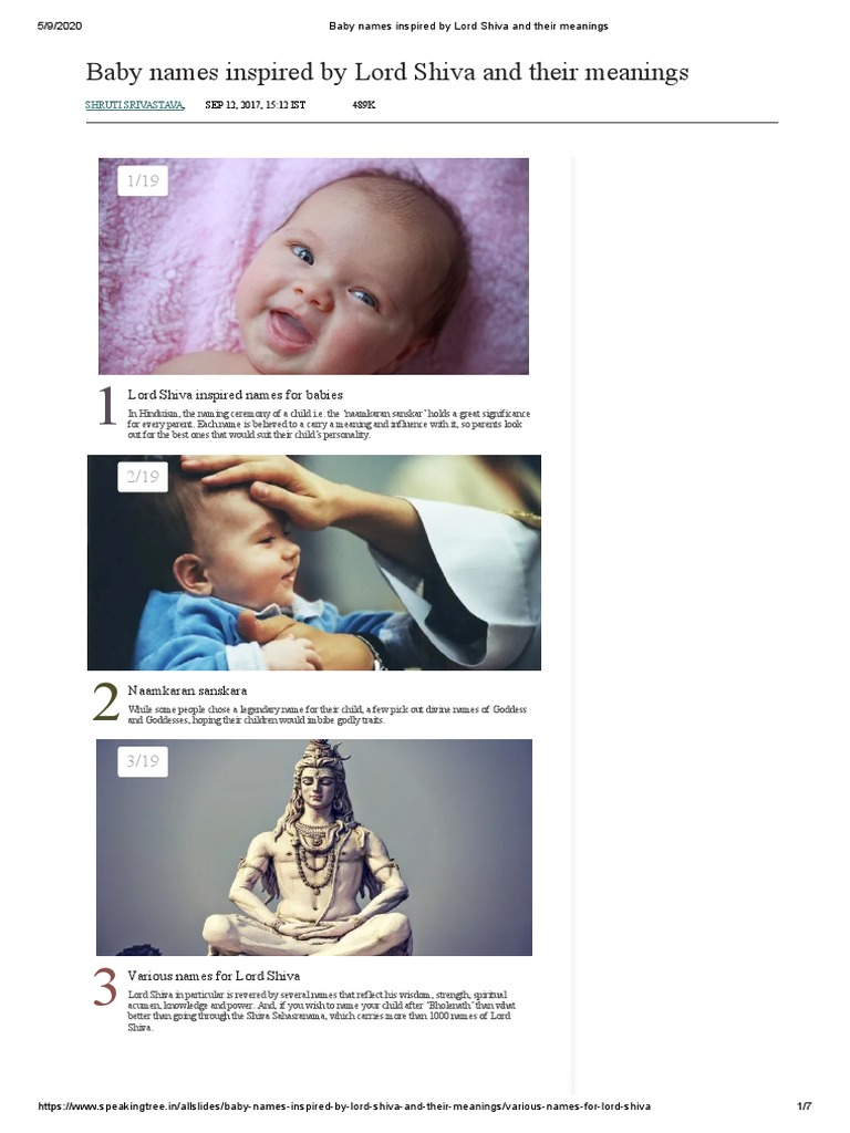Baby Names Inspired by Lord Shiva and Their Meanings 3 | PDF | Shiva ...