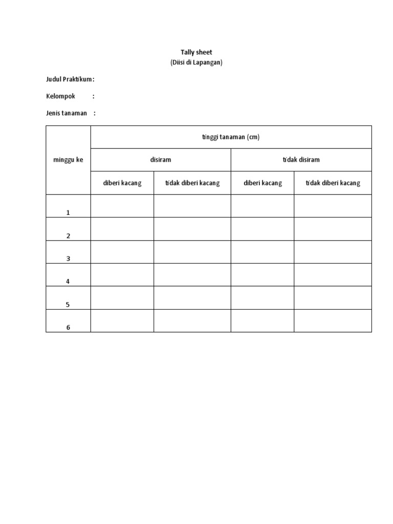 Tally Sheet | PDF