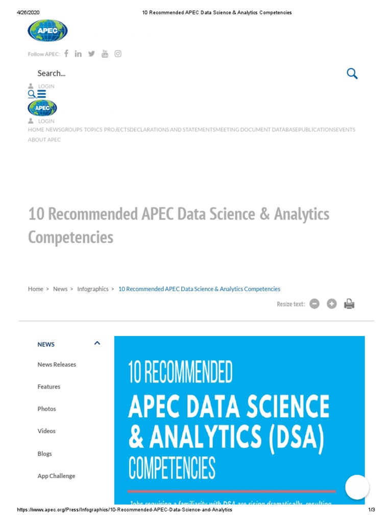 10 Recommended APEC Data Science & Analytics Competencies | PDF