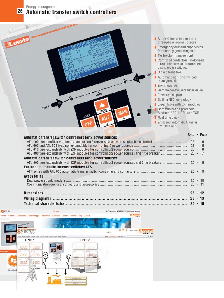 Lovato - Automatic Transfer Switch Controllers (ATS) | PDF ...