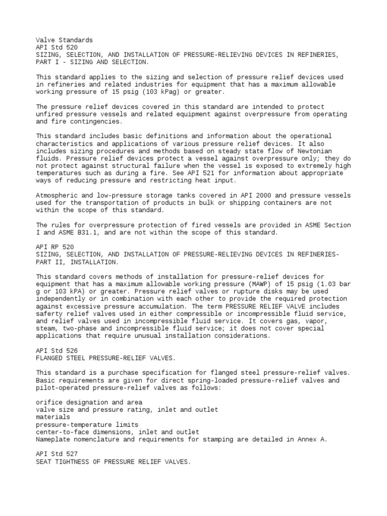 API Valve Standards | PDF | Valve | Pipe (Fluid Conveyance)