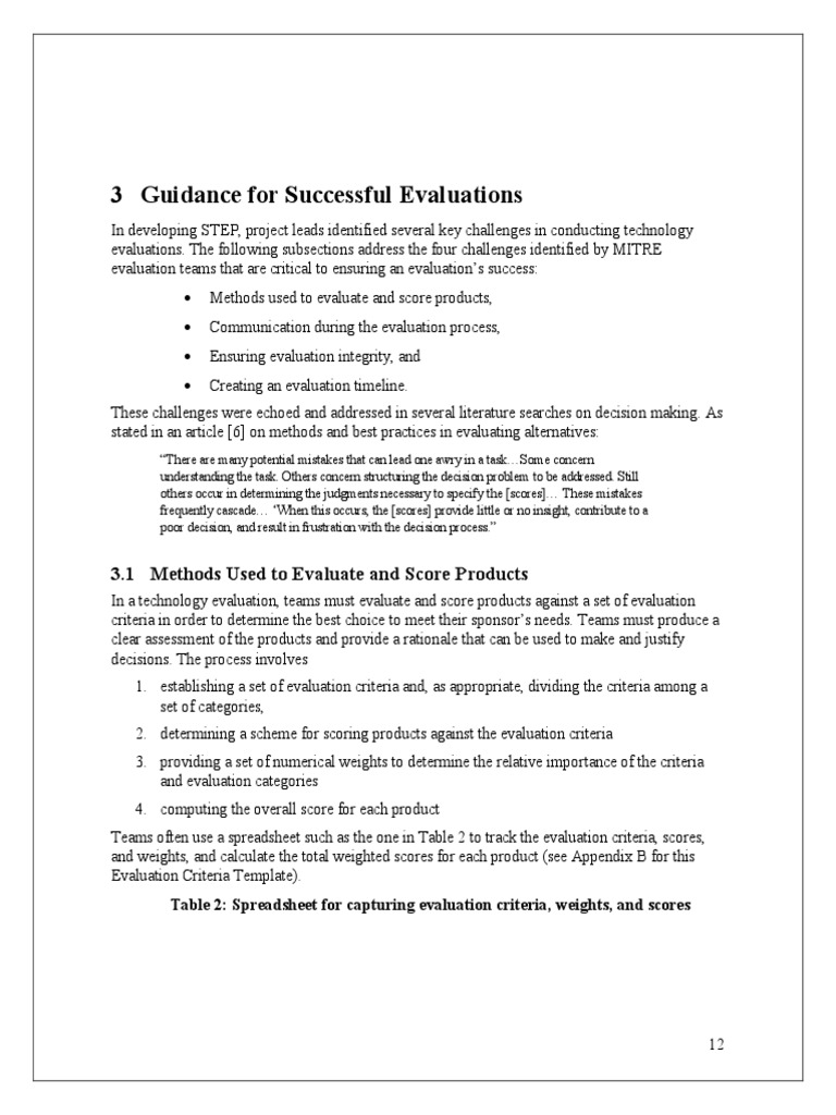 3 Guidance For Successful Evaluations: 3.1 Methods Used To Evaluate and ...