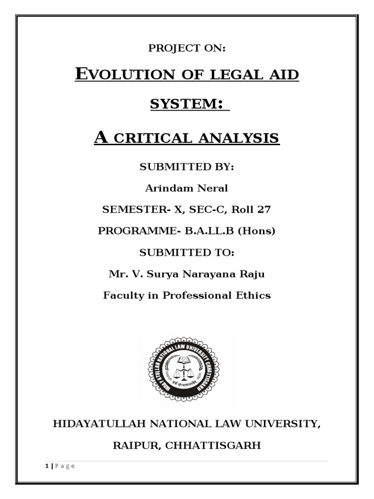 Evolution of Legal Aid System | PDF | Legal Aid | Supreme Court Of India