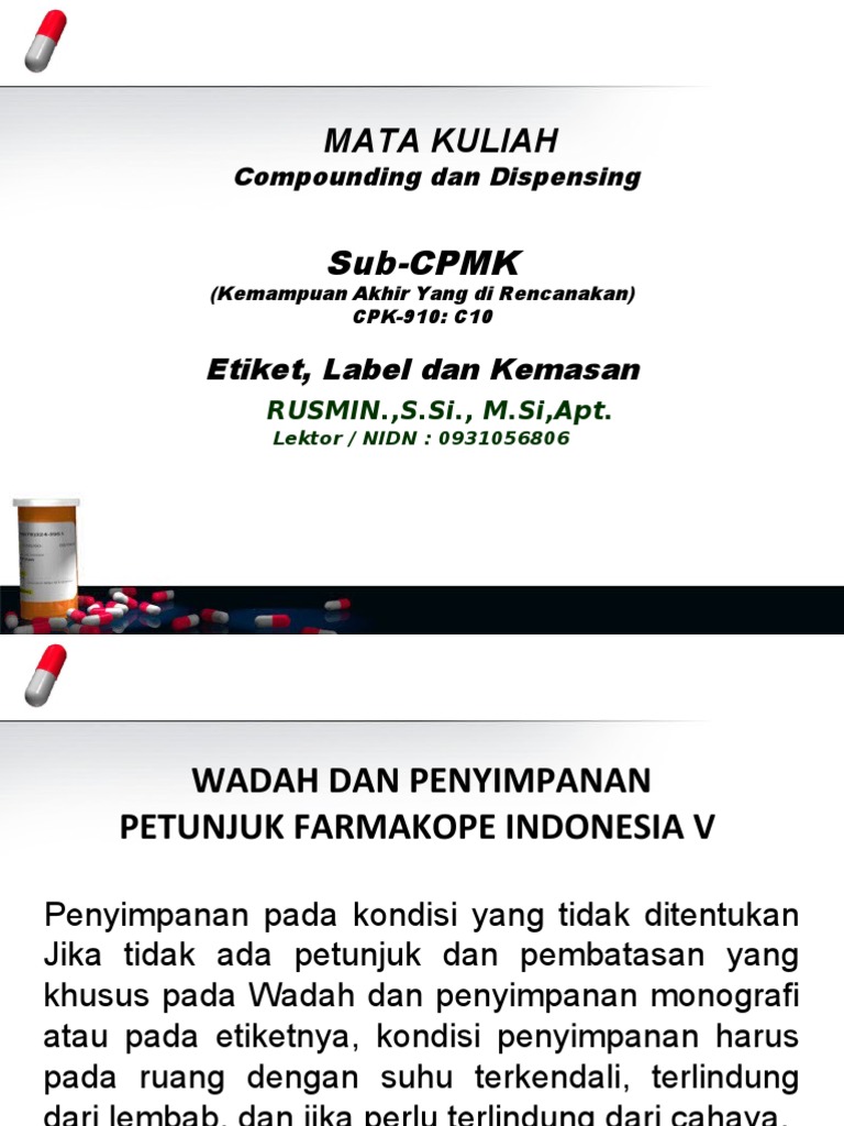 ETIKET, LABEL DAN KEMASAN. - Senin, 4 Mei 2020. | PDF