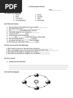Earth's Rotation and Revolution (Grade 6) - Free Printable Tests and ...