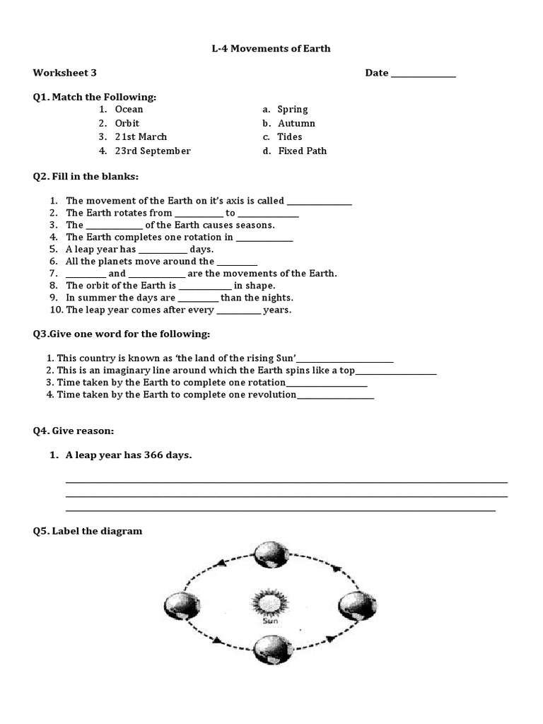 Class V Worksheet2 | PDF