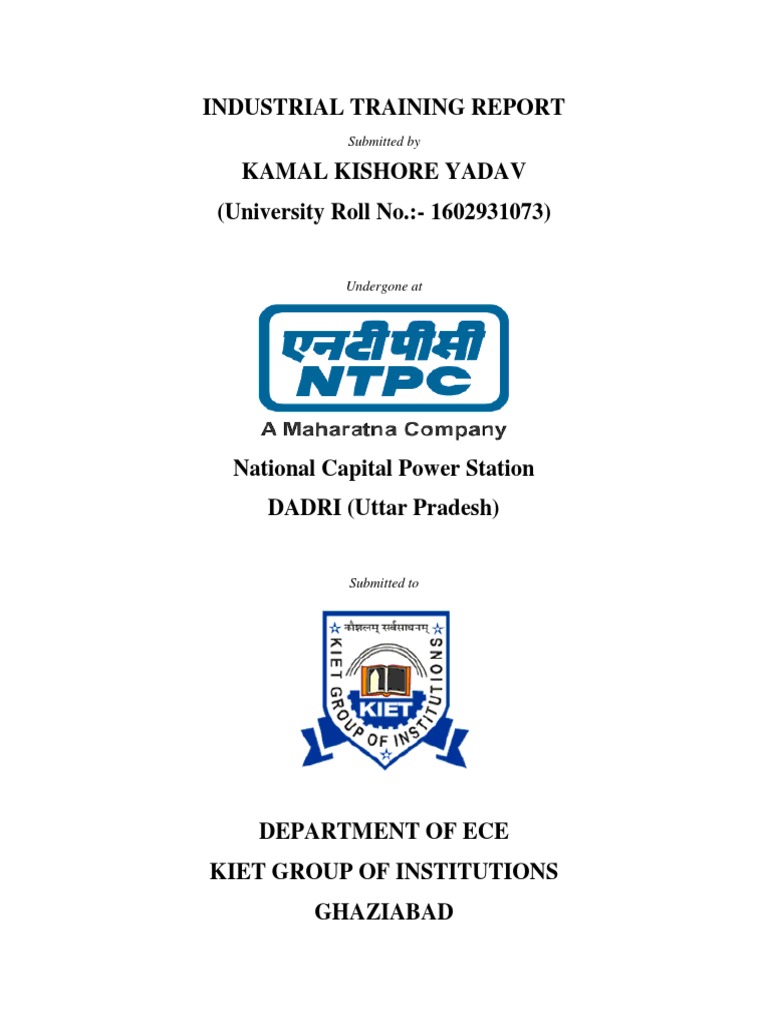 ECE Student's NTPC Training Report | PDF | Electrical Substation | Transformer
