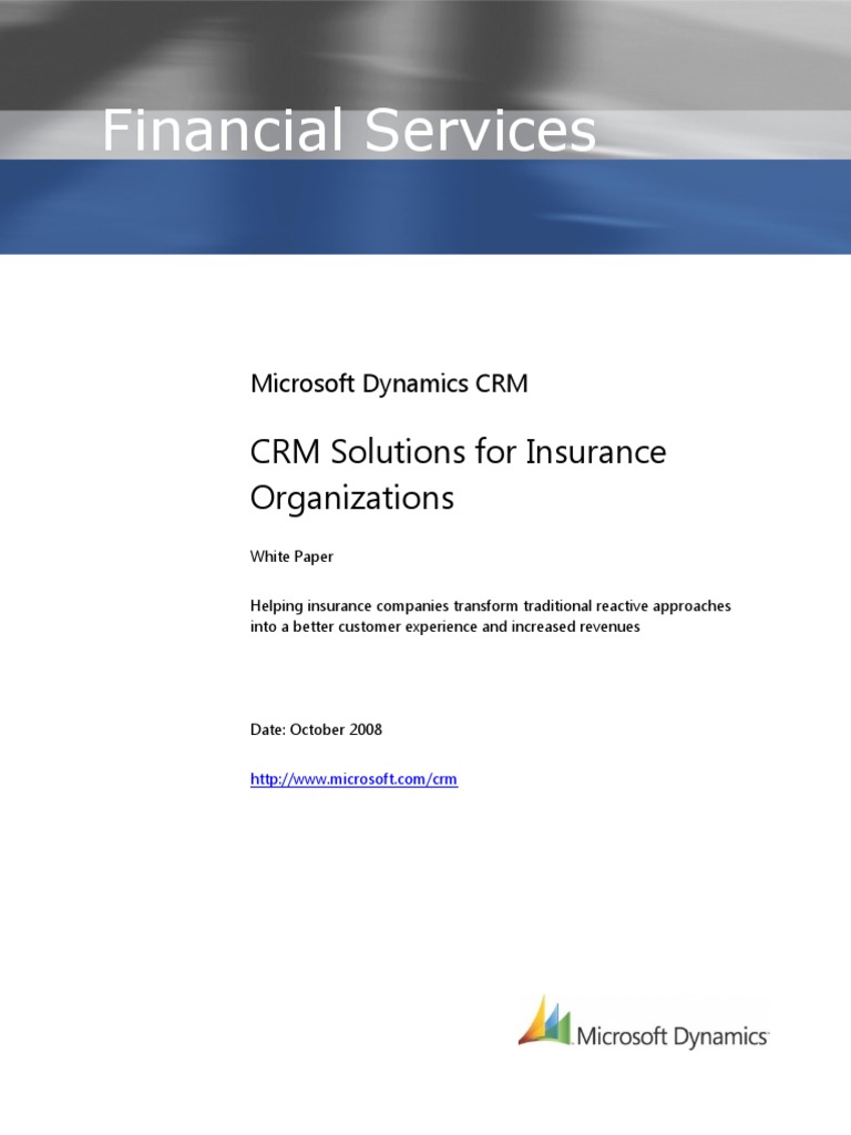 Financial Services: CRM Solutions For Insurance Organizations | PDF ...