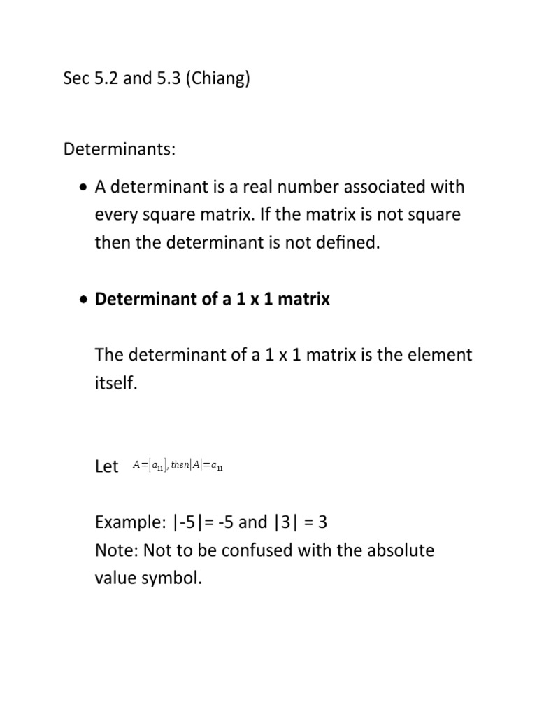 Determinants, Properties | PDF | Determinant | Matrix (Mathematics)
