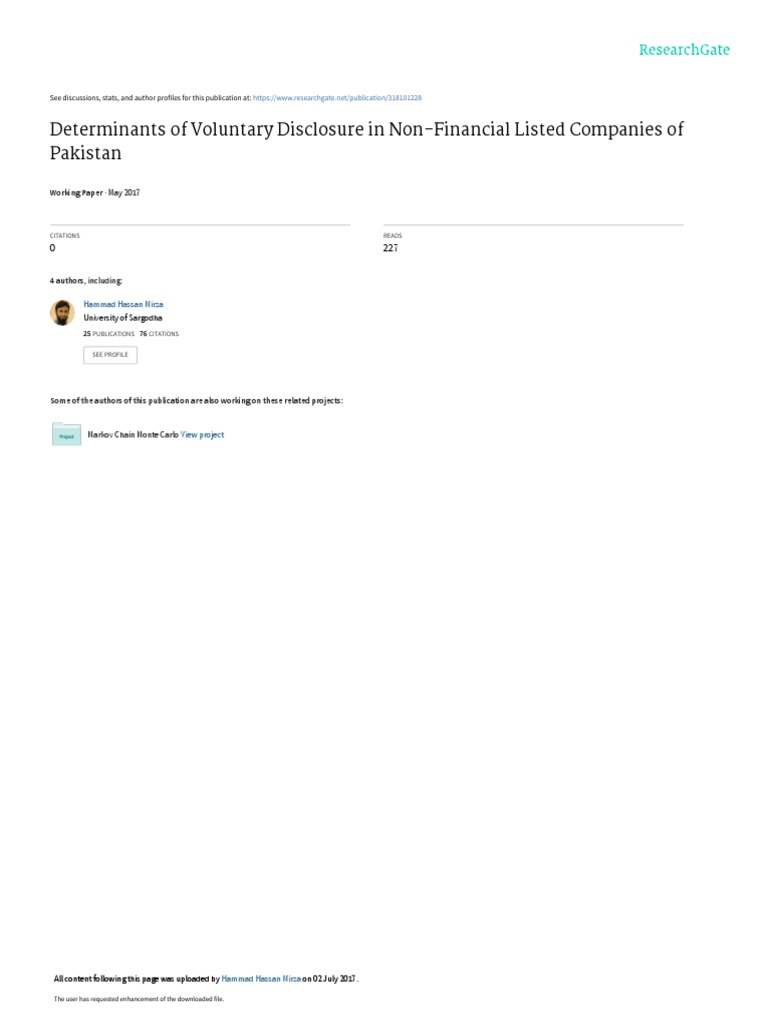 Determinants of Voluntary Disclosure in Non Financial Listed Companies ...