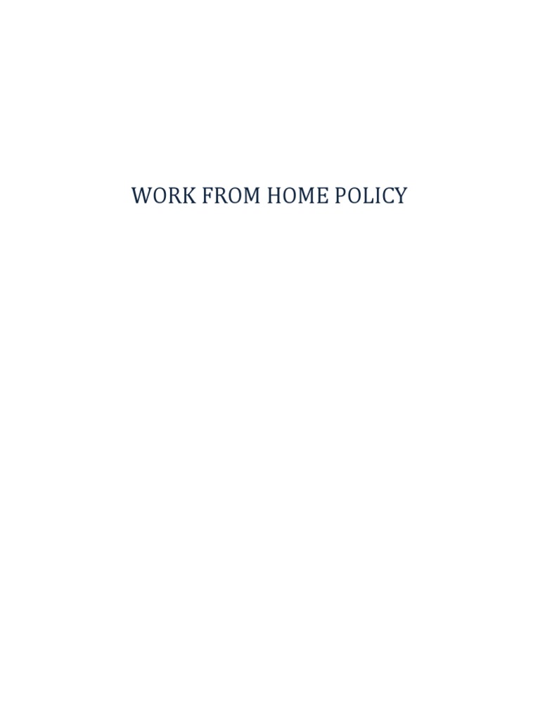COMPANY XYZ Work From Home Policy | PDF | Telecommuting | Government