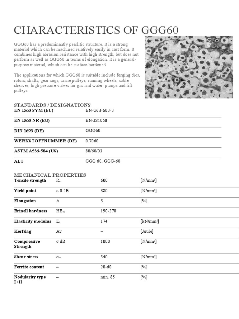 Characteristics of Ggg60: Standards / Designations | PDF