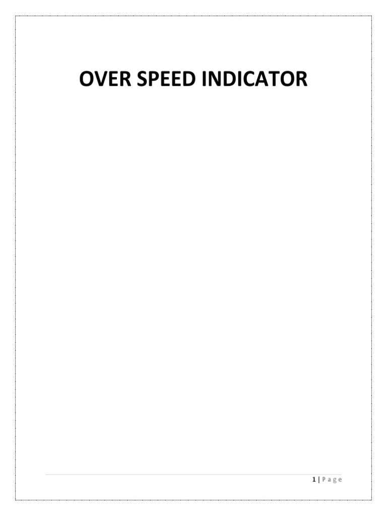 Over Speed Indicator | PDF | Inductor | Brake