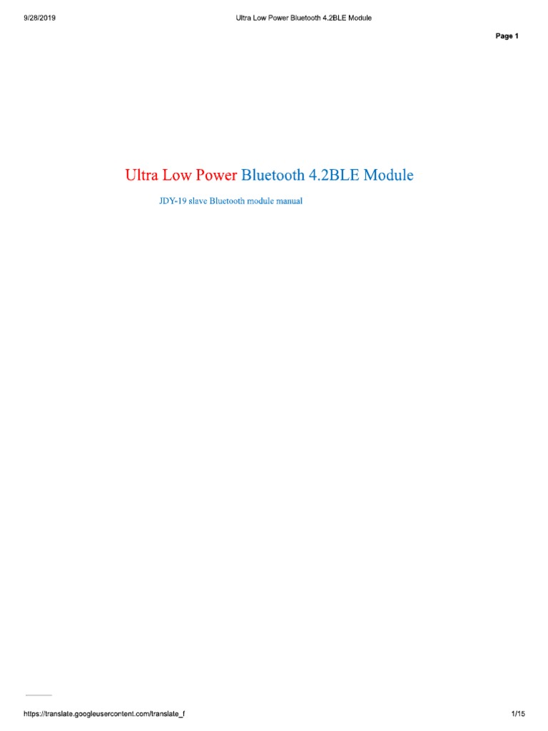 Ultra Low Power Bluetooth 4.2BLE Module PDF | PDF
