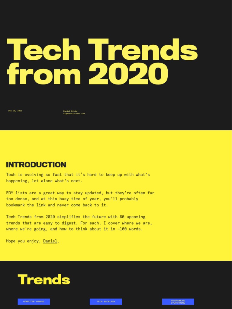 60 Tech Trends for 2020 | PDF | Artificial Intelligence | Intelligence ...