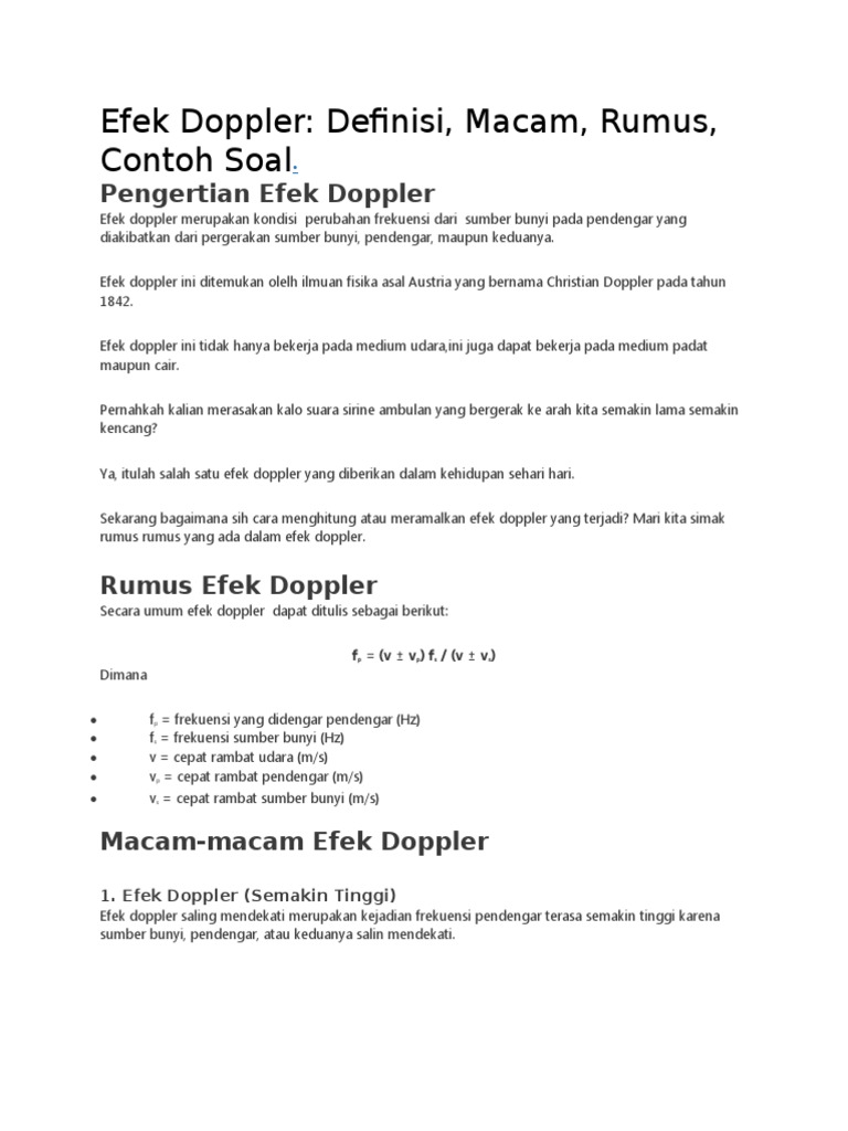 Efek Doppler | PDF