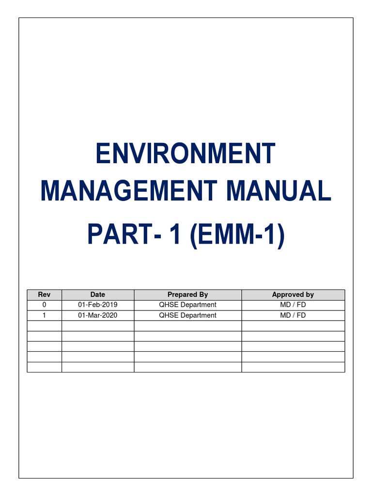 Environmental Management Manual Overview | PDF | Nature