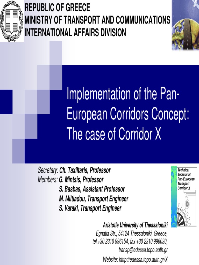 Implementation of The Pan-European Corridors Concept: The Case of ...