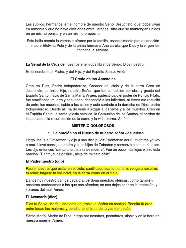 Rosario Pdf Pdf María Madre De Jesús Orador Del Señor