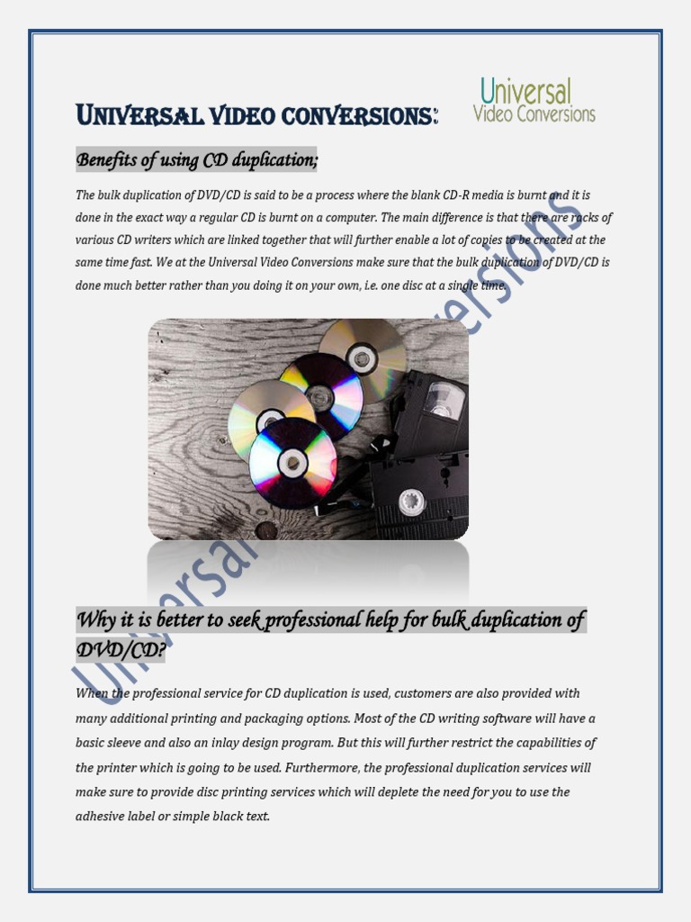 Media Digitizing Services | PDF | Compact Disc | Dvd