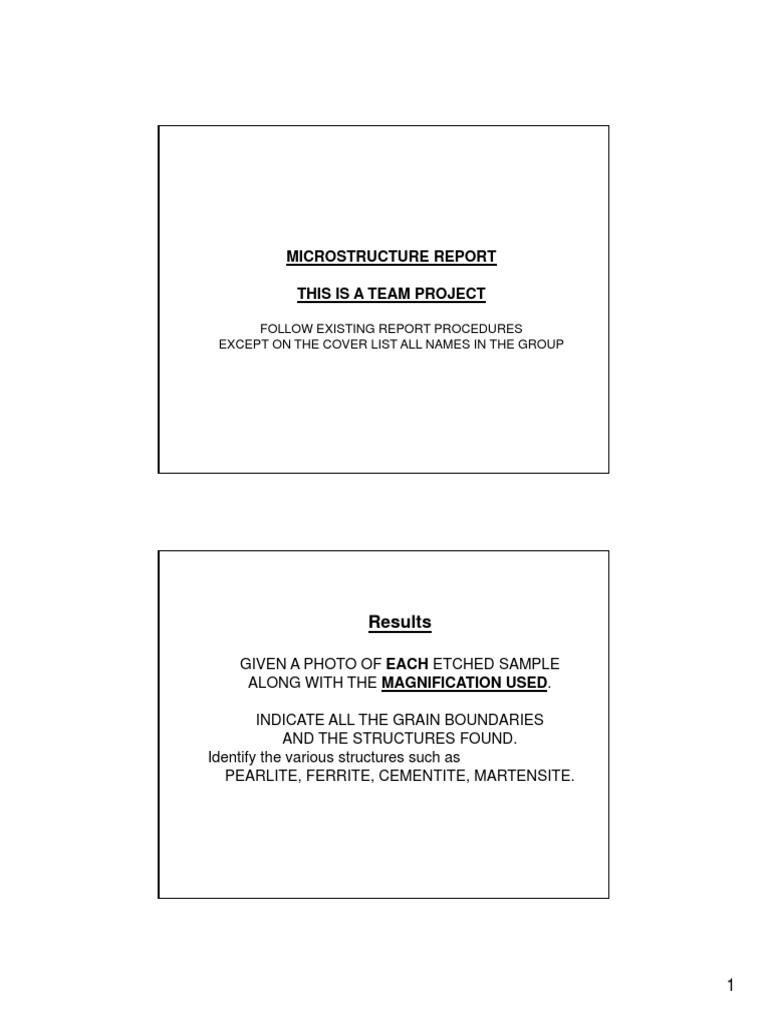 Microstructure Report This Is A Team Project | PDF | Heat Treating | Steel