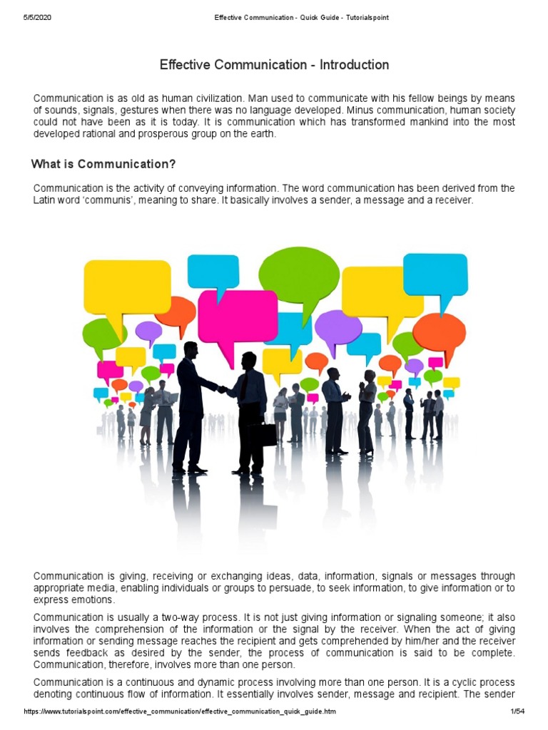 Effective Communication - Quick Guide - Tutorialspoint PDF | PDF ...