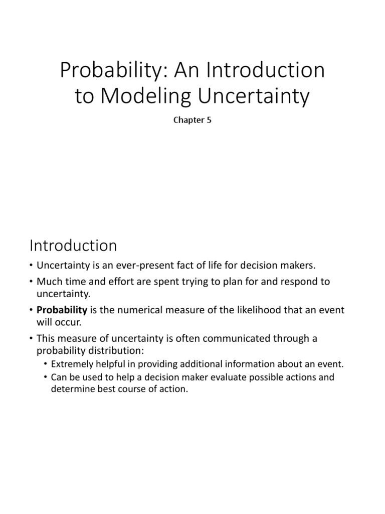 Probability: An Introduction To Modeling Uncertainty | PDF | Probability Distribution | Random ...