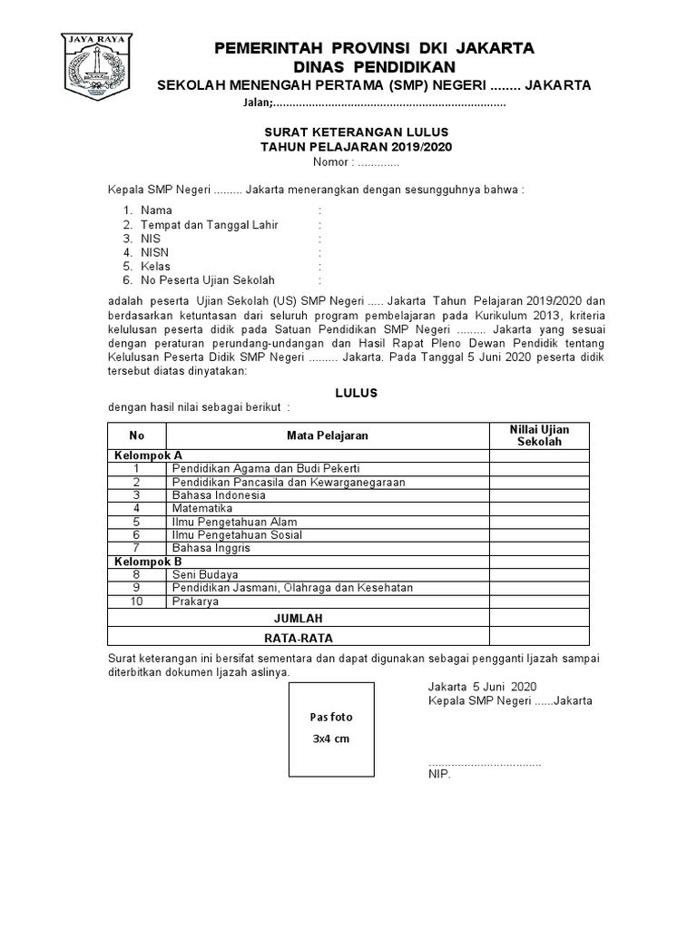 Contoh SKL SMP | PDF