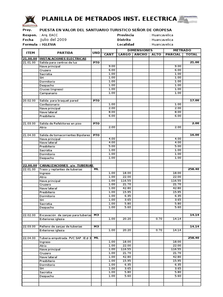 010 Planilla - de - Metrados - IE - Iglesia | PDF | Diseño arquitectonico | Arquitectura