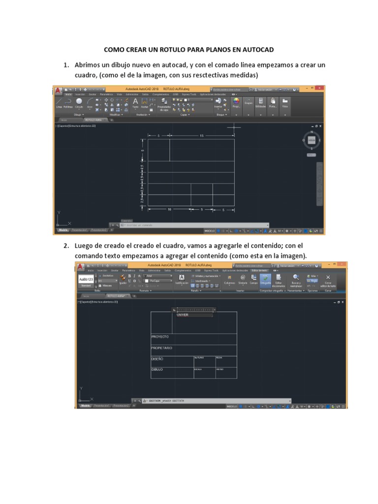 Como Crear Un Rotulo para Planos en Autocad PDF