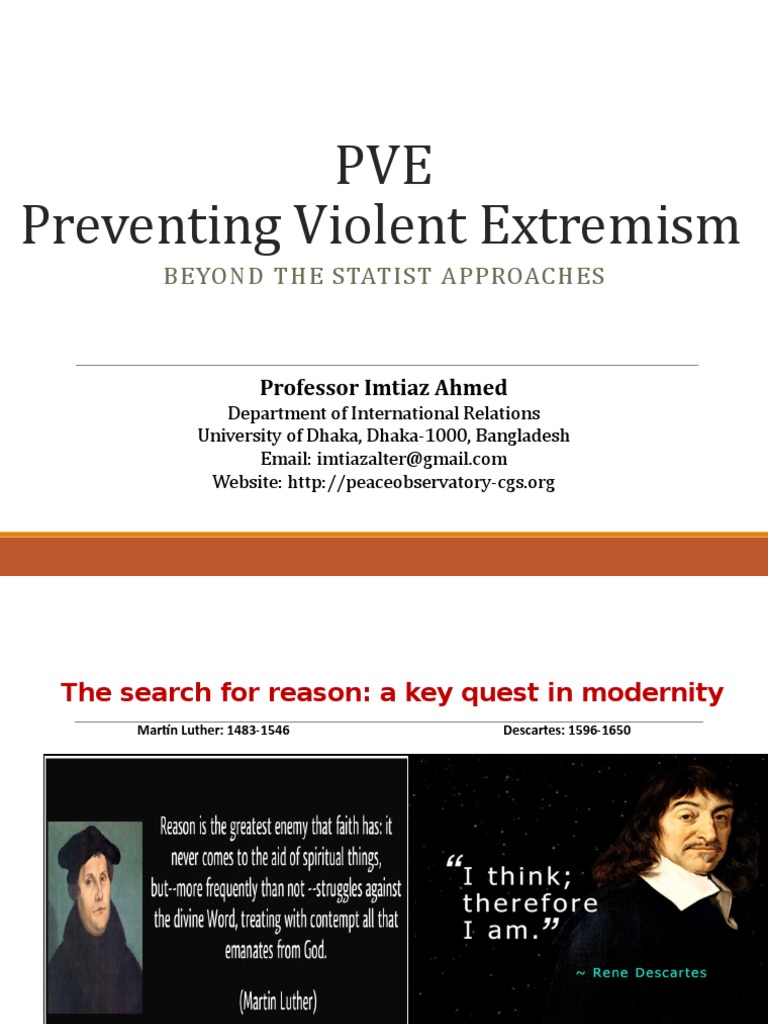 PVE Preventing Violent Extremism: Beyond The Statist Approaches | PDF ...