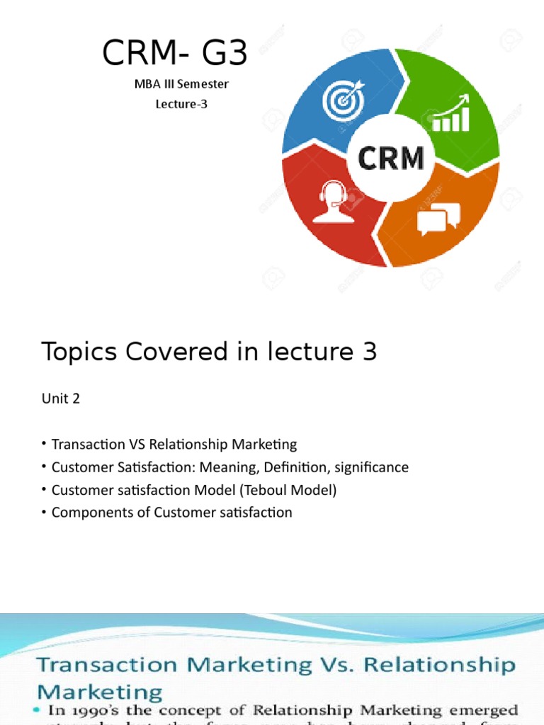 Crm-G3: MBA III Semester Lecture-3 | PDF | Business