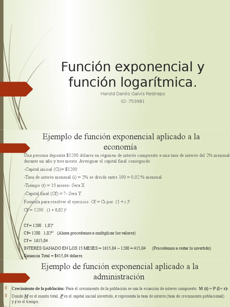 Función Exponencial y Función Logarítmica | PDF | Funcion exponencial | Logaritmo