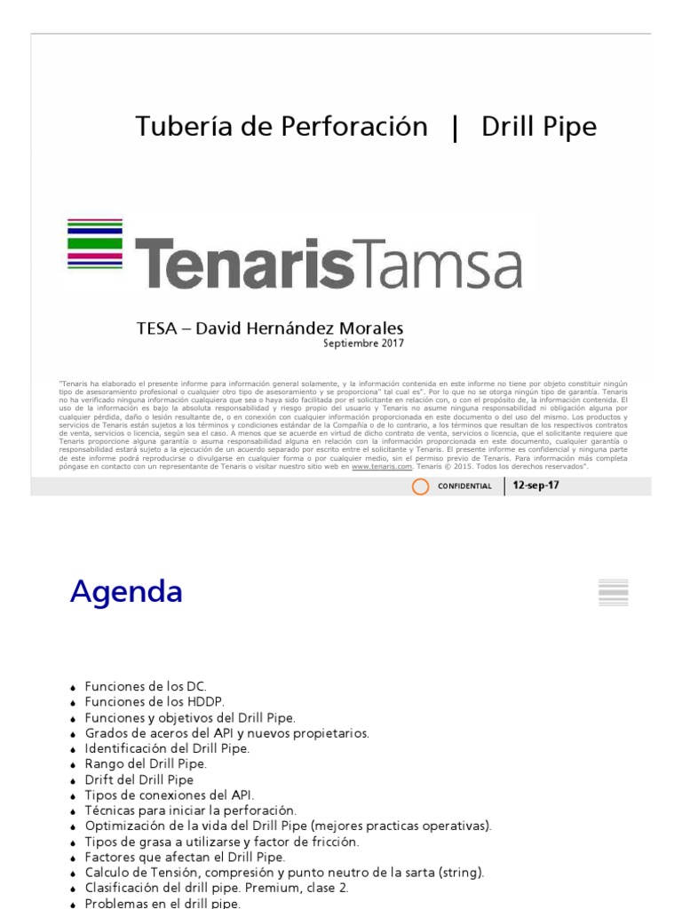 Presentación Drill Pipe Pemex Diciembre 2017 Entregable PDF | PDF | Información | Ingeniería ...