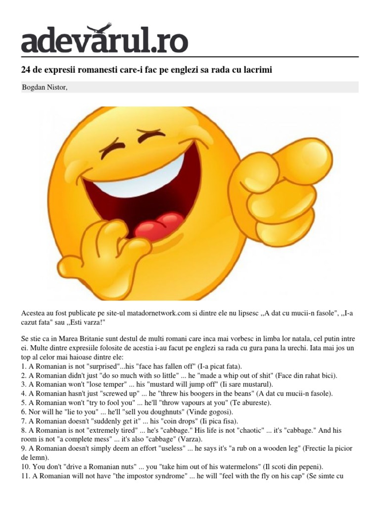 Expresii Romanesti in Engleza | PDF