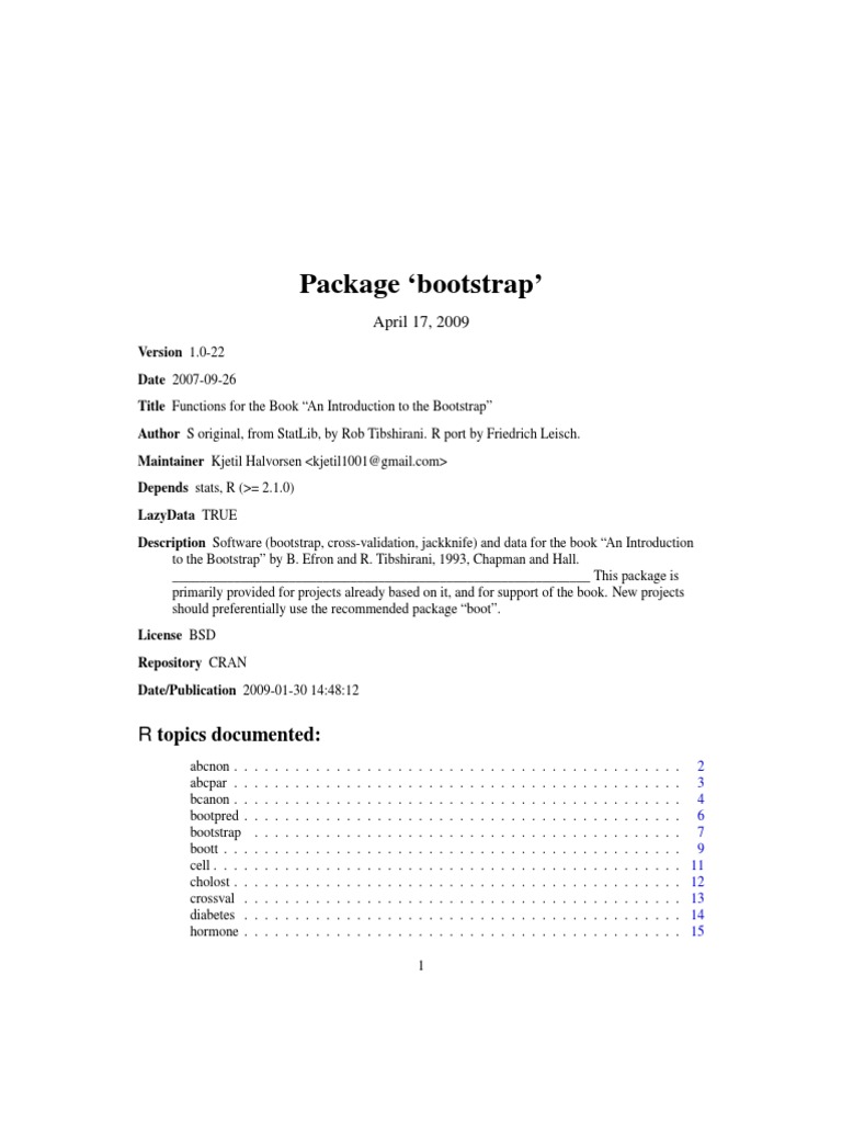 Bootstrap | PDF | Bootstrapping (Statistics) | Resampling (Statistics)