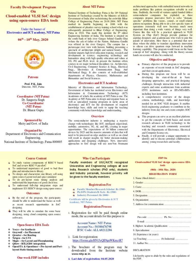 Online FDP On VLSI SoC Design From 06th - 10th May, 2020 | PDF | System ... Online FDP On VLSI SoC Design From 06th - 10th May, 2020 | PDF | System ...