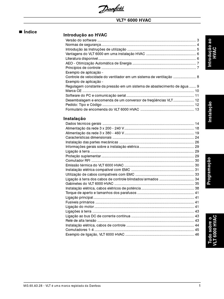 Danfoss VLT 6000 Manual PDF | PDF | Rede elétrica | Retificador