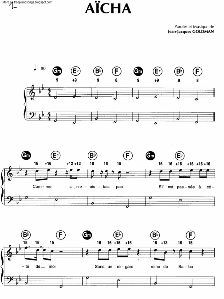 Jean Jacques Goldman - Aicha PDF | PDF
