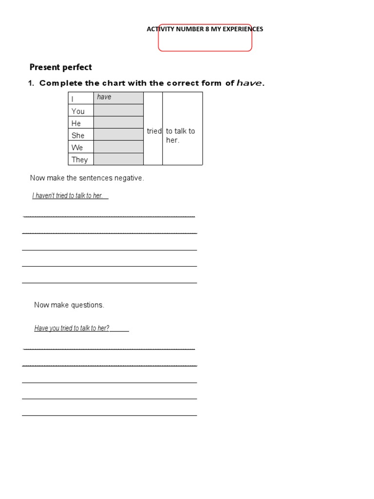 Present Perfect Tense Exercises | PDF