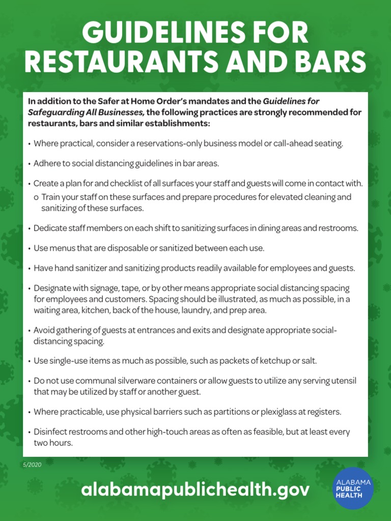 Rules For Restaurants Bars | PDF