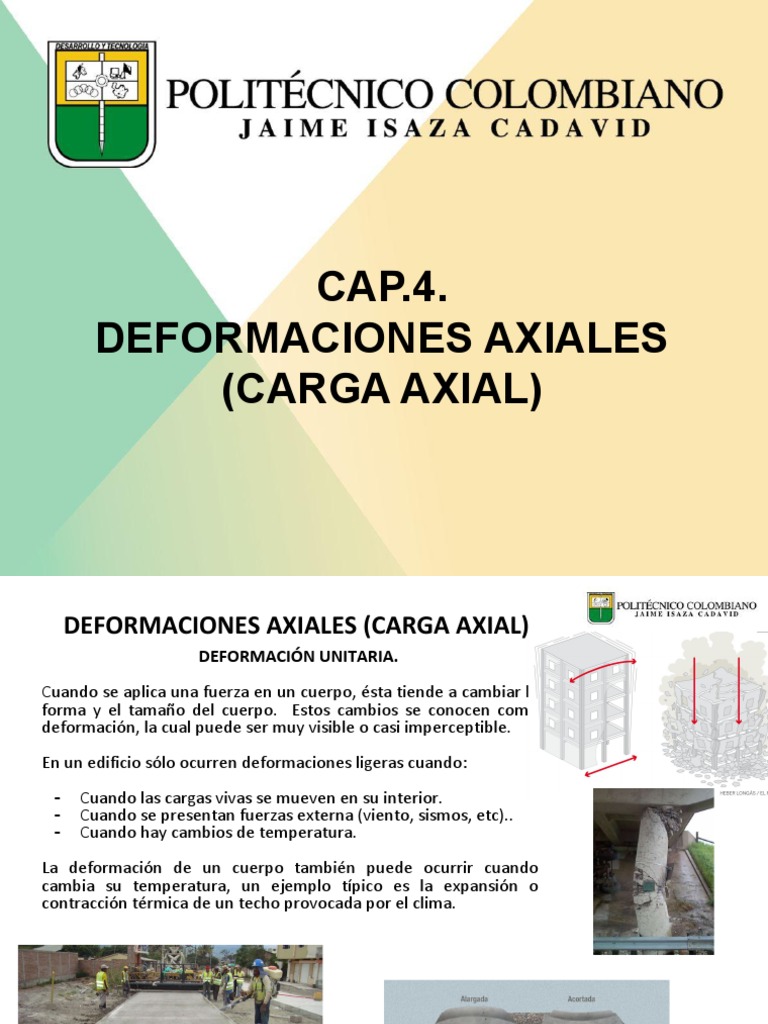 Cap.4. Deformaciones Axiales (Carga Axial) | PDF | Deformación (Mecánica) | Elasticidad (Física)