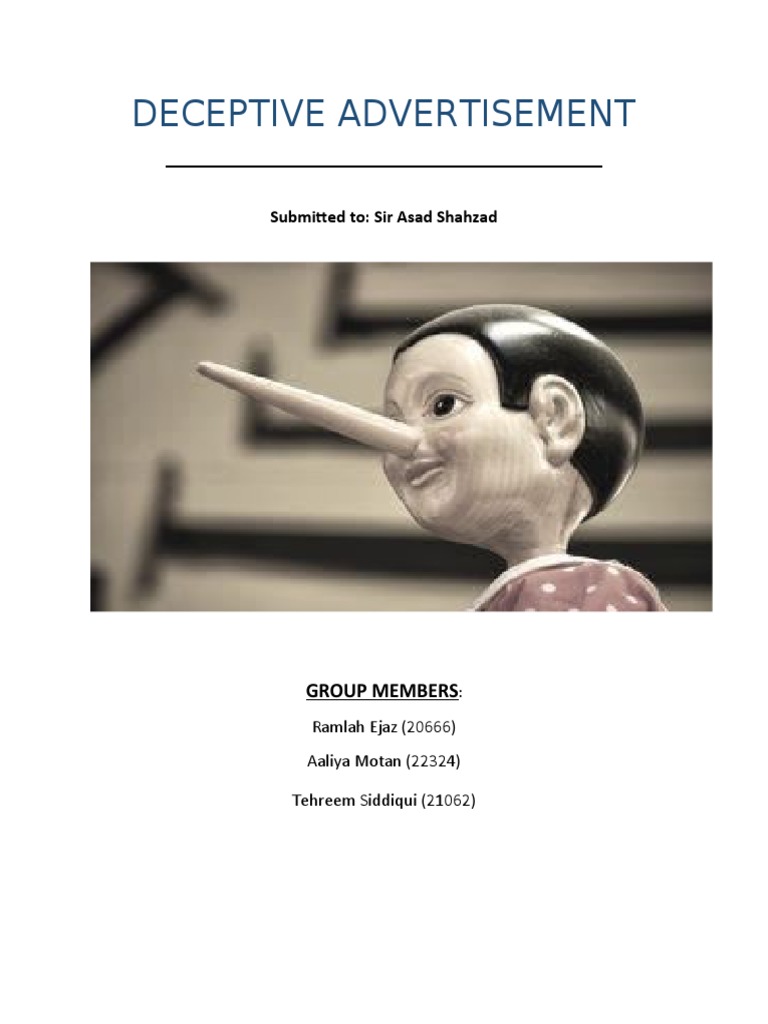 Deceptive Advertisement | Download Free PDF | False Advertising | Fallacy