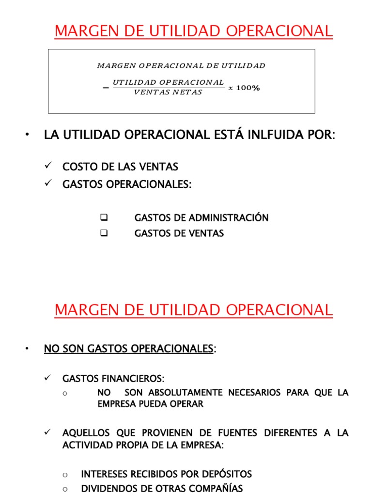 Margen de Utilidad Operacional Explicado | PDF | Interés | Economias