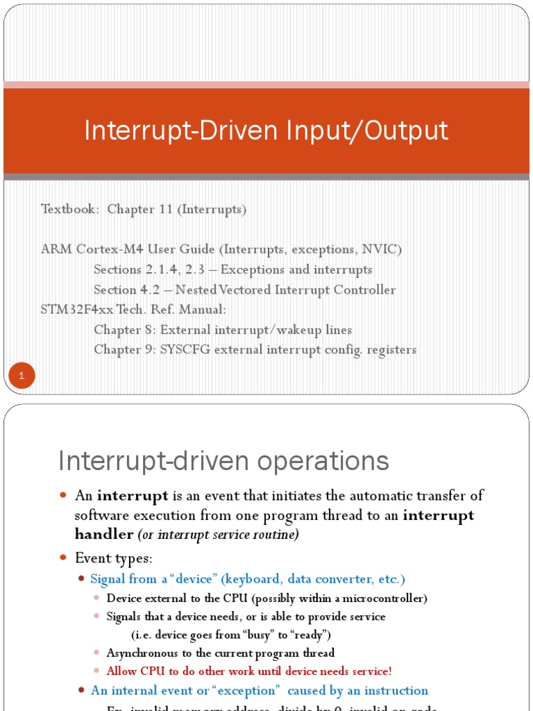 Interrupt Io Part1 Pdf Central Processing Unit Thread Computing 