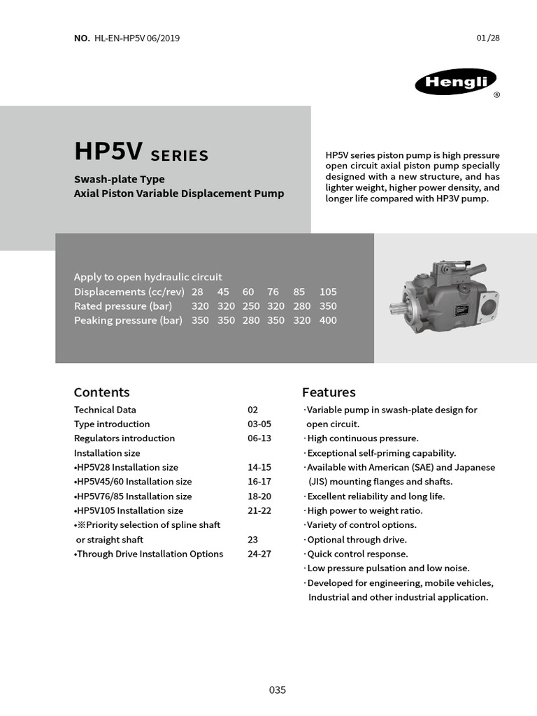 Series: Swash-Plate Type Axial Piston Variable Displacement Pump | PDF ...