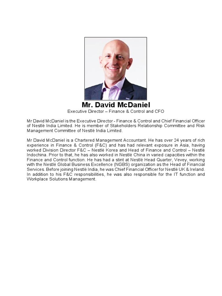 David McDaniel Profile PDF | PDF | Business | Self-Improvement