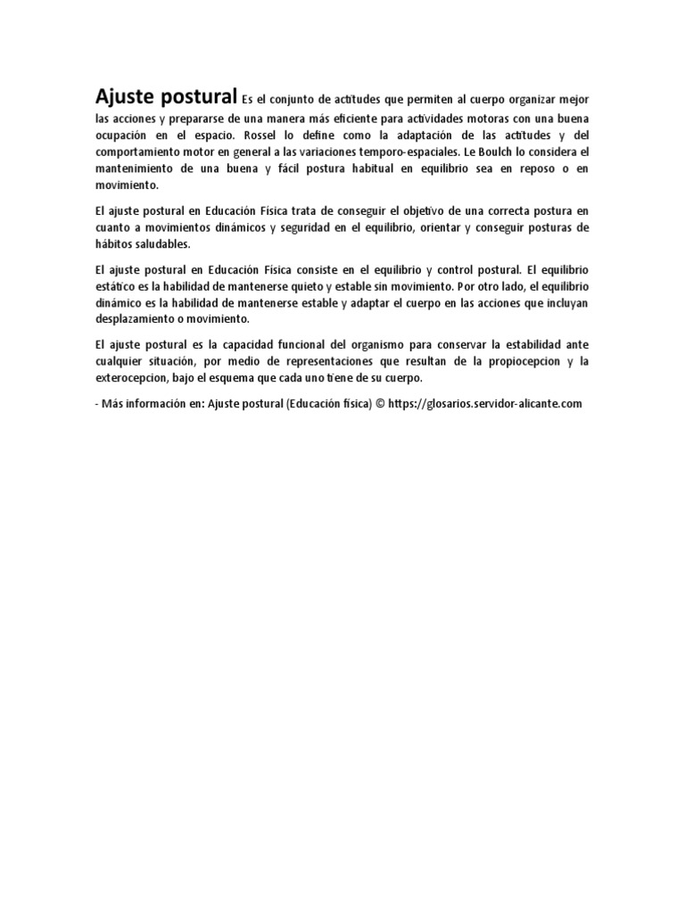 Ajuste Postural 20 Abril | PDF