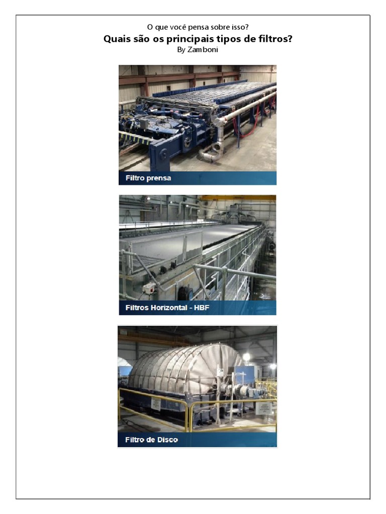 Principais Tipo de Filtros Usado Na Minera o 1580327913 PDF | PDF ...